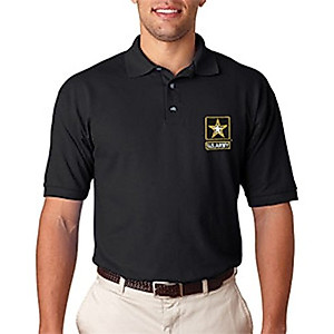 U.S. Army Embroidered Polo Shirt. Black (Large)