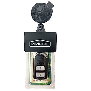 DRIPAC Waterproof Car Key FOB Case Waterproof Wallet Waterproof Holder Pouch for Key ID Badge Credit Card Money（Black）