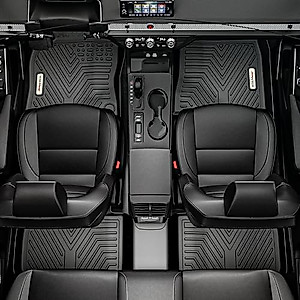 YITAMOTOR Floor Mats Compatible with 2015-2019 Ford Explorer Without 2nd Row Center Console, Custom Fit Floor Liners 1st & 2nd Row All- Weather Protection, Black