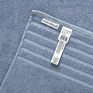 Amrapur Overseas 6-Piece Yarn Dyed Organic Vines Jacquard/Solid Ultra Soft 500GSM 100% Combed Cotton Towel Set [Blue]