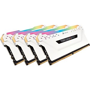 Corsair Vengeance RGB Pro 32GB (4x8GB) DDR4 3200MHz C16 LED Desktop Memory - White