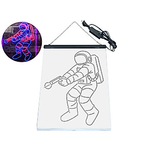 ADVPRO Astronaut Space Rocket Shuttle Kid Room Dual Color LED Neon Sign Red & Blue 12" x 16" st6s34-i3136-rb