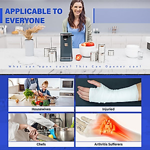 Skyehomo Electric Can Opener, Knife Sharpener and Bottle Opener with Removable Cutting Lever and Cord Storage