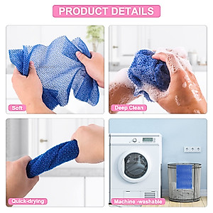 3 Pieces African Net Sponge Long Net Bath Sponge Exfoliating Shower Body Scrubber Back Scrubber Skin Smoother Body Exfoliating Cloth Nylon Bathing Scrubber for Men Women for Daily Use