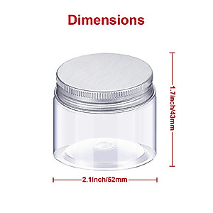 12 Pack Clear Plastic Storage Favor Jars Wide-Mouth Plastic Containers with Lids for Beauty Products (2 Ounce)