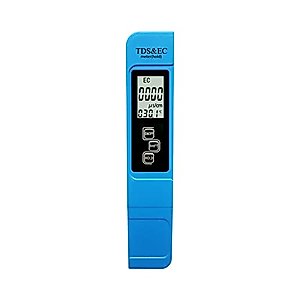 Zalengine TDS & EC Meter for Hydroponics, Household Drinking, Swimming Pool, Aquarium, Aquaculture, Lab - TDS EC Temp 3 in 1, TDS Meter, EC Meter, Digital Water Tester, 0-9999ppm, 0-9999μS/cm (Blue)