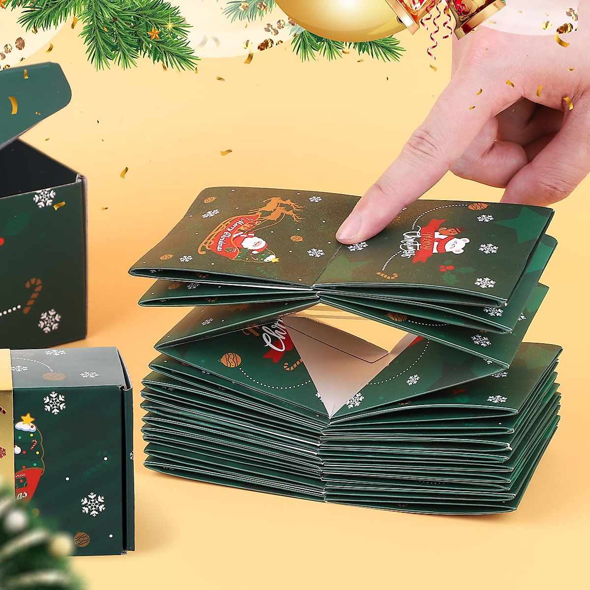 lasuroa 12pcs Surprise Gift Boxes, Christmas Explosion Gift Box Pop Up Gift Boxes Surprise Birthday Box for Christmas Birthday (Green)