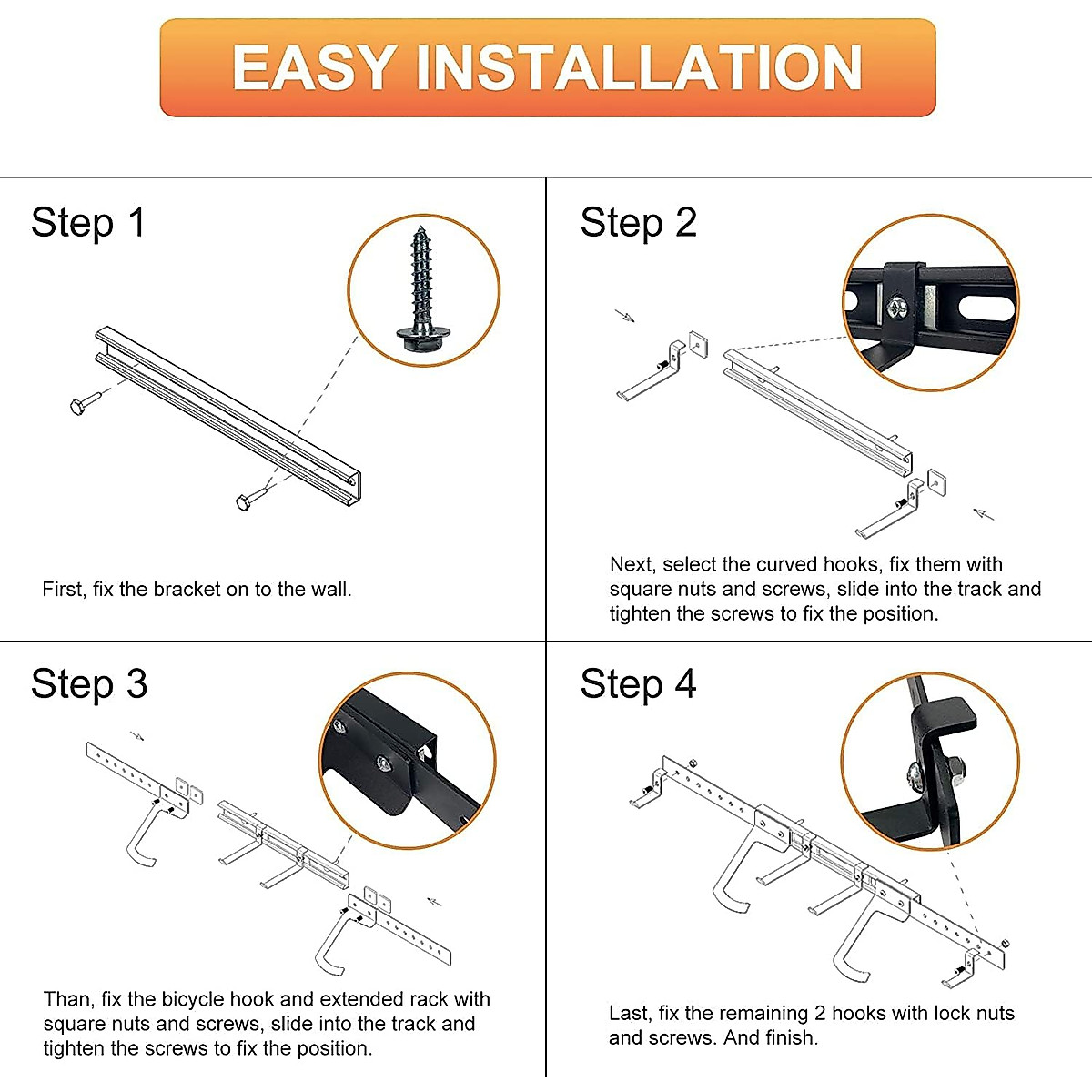 Adamoss Bike Rack Garage Wall Mount,Bike Hangers for Garage Organization,Vertical Bicycles Hanger Hooks for Indoor Space Saving,2 Bicycles and 2 Helmets