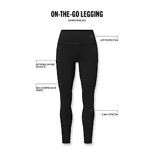 Fabletics Women's On-The-Go PowerHold® High-Waisted Legging, Maximum Compression, Flattering, M/Regular | 27, Black