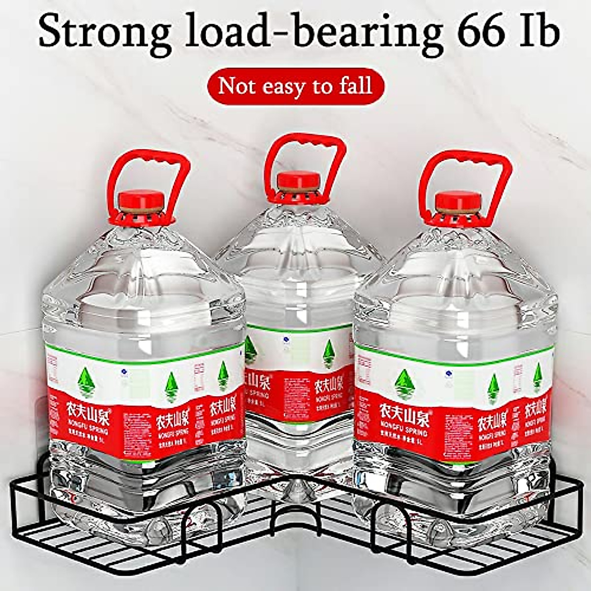 Shower Caddy, RCQD Corner Shower Caddy with Hooks/Soap Tray, Bathroom Storage Organizer,Wall Mounted Shower Organizer with Adhesive,Shower Shelf for Toilet, Dorm and Kitchen (Matte Black)