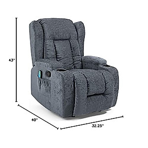 Christopher Knight Home Lavonia Massage Recliner, Wood, Charcoal + Black