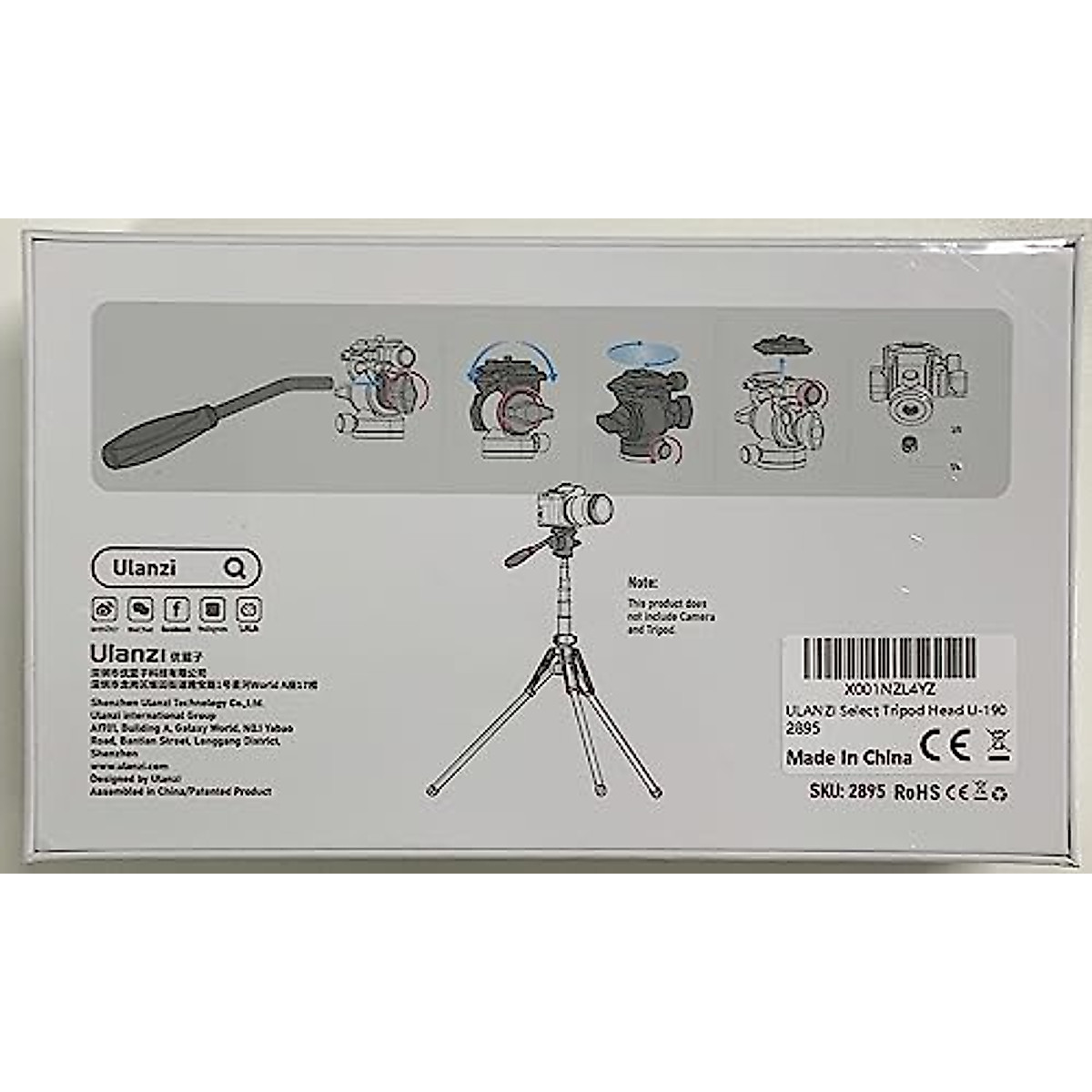 Video Fluid Head for Camera Tripod - ULANZI U-190 Mini Pan Tilt Head Small Panoramic Ball Head with Arca Swiss Quick Release Plate Lightweight Filming Equipment for Compact Camera Load up to 6.6lb/3kg