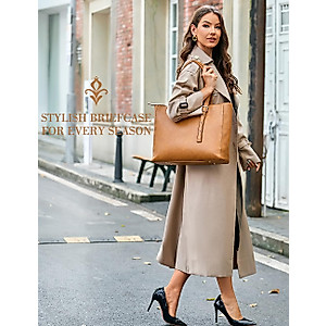 Laptop bag for women 15.6 Inch work bags for women Business Office Computer Bag work bag work tote bags for women Brown
