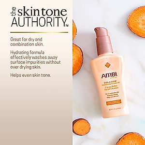 Ambi Even & Clear Cocoa Butter Facial Cleanser With Nutrient-Rich Sweet Potato Complex | Hydrating Formula | Helps Even Skin Tone | 3.5 Ounce