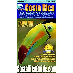Waterproof Travel Map Of Costa Rica