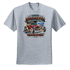 Ford Retro T-Bucket Roadster 1923 Vintage Garage Motors Cars and Trucks Men's Graphic T-Shirt, Heather Grey, XX-Large