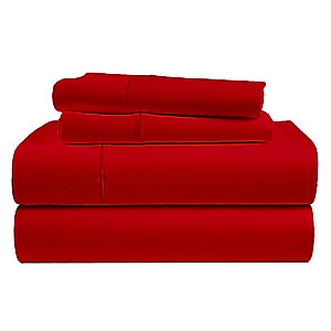 Luxora Bedding Heavy Wight 100% Egyptian Cotton, 1000 Thread Count Sheet Set Full Size Red Bed Sheets,8 Inches Deep Pocket