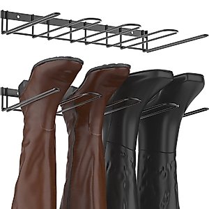 PrimZooty Boot Rack Wader Hanger Wall Mounted- (4 Pair) Sturdy Metal Boot Organizer, Tall Shoe Holder for Closet, Entryway, Indoor, Garage