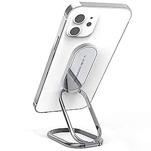 VAWcornic Phone Ring Holder Finger Kickstand, 540° Dual Direction Rotating Phone Grip for iPhone, Samsung, Huawei Smartphone, Tablet, Kindle, Switch Lite Compatible with Magnetic Car Mount (Silver)