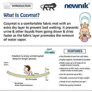 Newnik Cozymat Waterproof, Breathable, Reusable Mat/Underpad/Absorbent Sheets/Mattress Protector (Size: 70 x 100 Centimeter, Maroon)