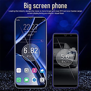 QIMHAI 6.82Inch Unlocked Cell Phone Android Phones 3GB RAM+32GB ROM Full Screen Straight Talk Phone Glass Back Cover Boost Mobile Phones Smart Phones Unlocked New for Android10.0 (Black)