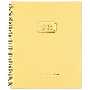 AT-A-GLANCE 2022-2023 Planner, Weekly & Monthly Academic, 8-1/2" x 11", Large, Simplified by Emily Ley, Yellow Linen (EL85-905A)