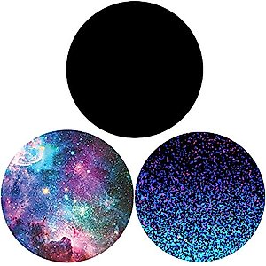 (3 Pack) Collapsible Phone Bracket 360°Rotary Grips for Phones & Tablets - Black Nebula Galaxy Glitter Blue