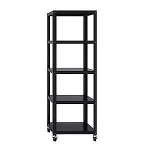 Space Solutions RTA 72-inch High Mobile 5-Shelf Metal Bookcase Black