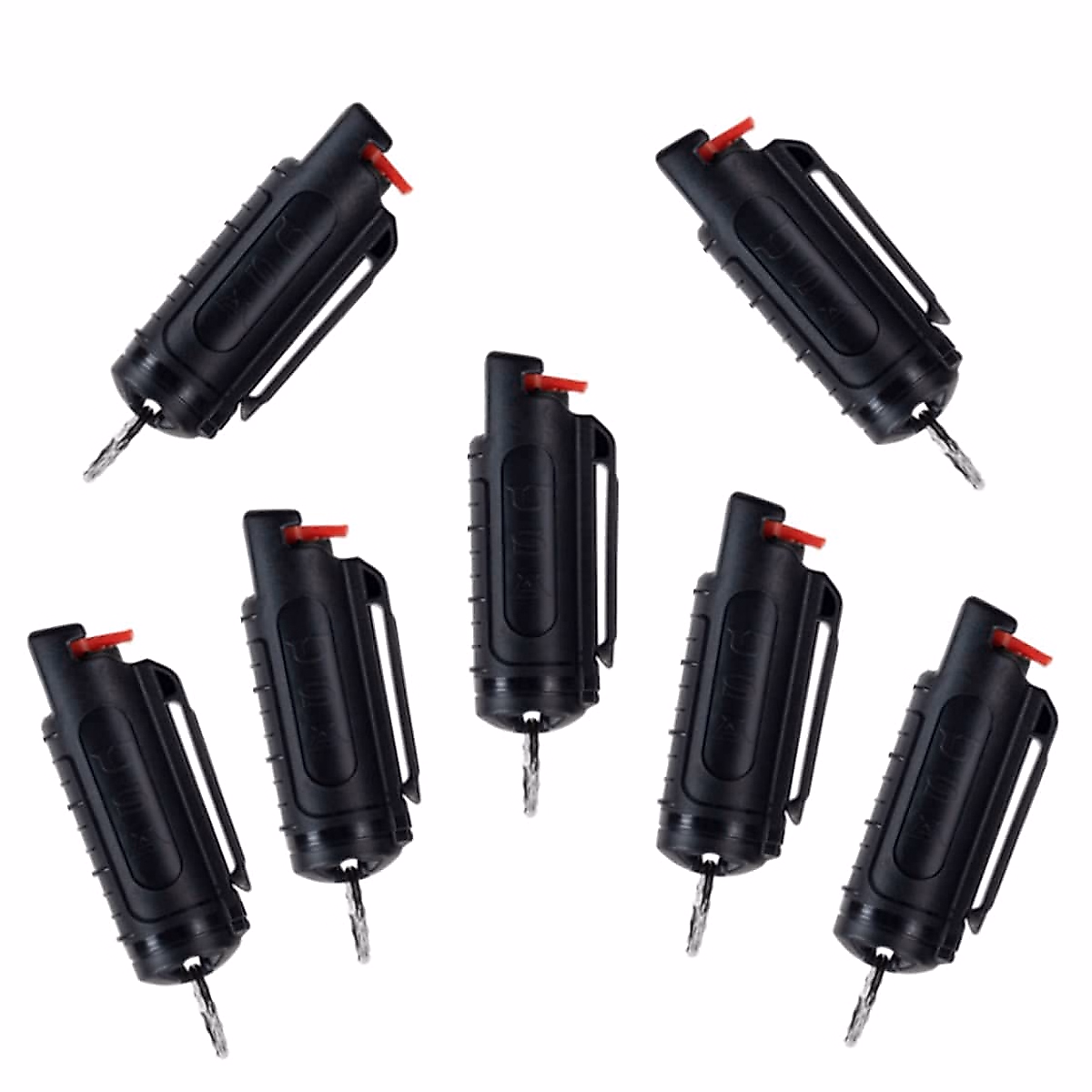Police Magnum Keychain Pepper Spray Bulk Self Defense Set- Maximum Strength- Belt Clip Safety Key Chains for Women & Men- Made in The USA- 7 Pack Black INJ