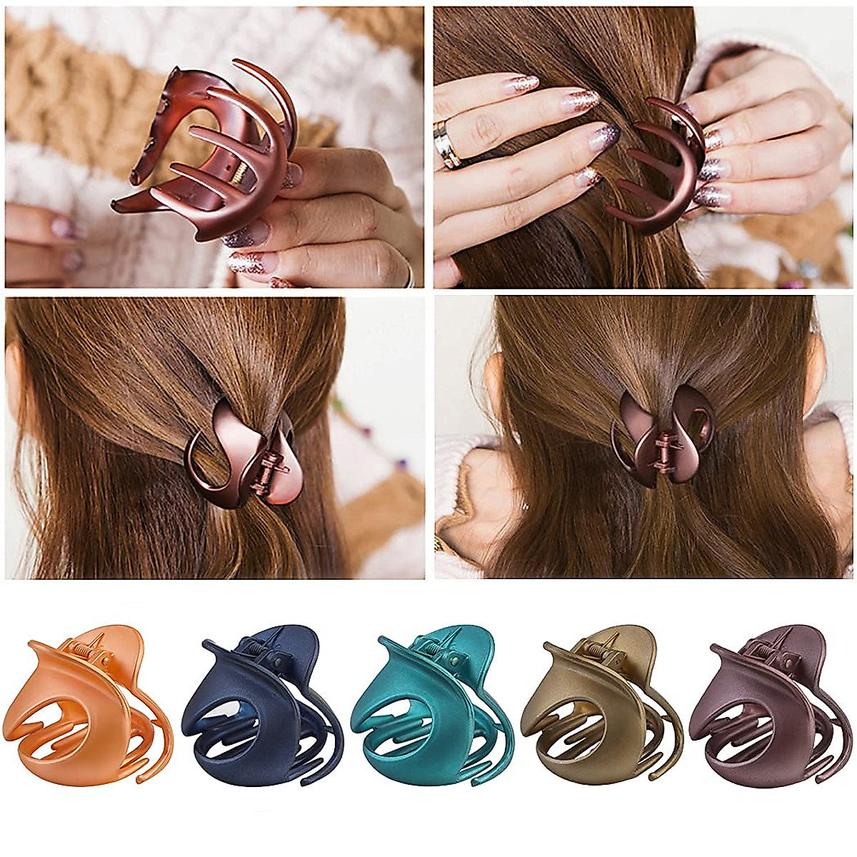 Hair Claw Clips,Fascigirl 10PCS Jaw Clips Vintage Non Slip Simple Irregular Hair Clamps Fashion Claw Clips Hair Accessories For Women Girls