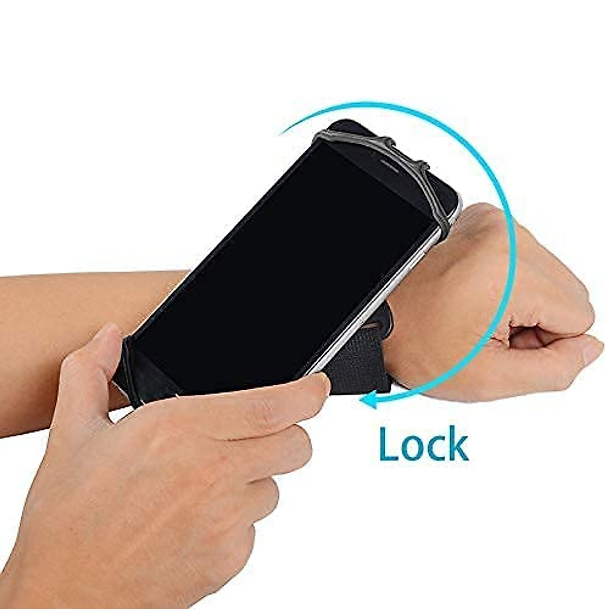 Phone Running Armband Phone Holder, 2 in 1 Arm Band Wrist Band for All iPhone All Samsung Phone All Huawei All Google Xiaomi LG (Black, fits for 4.0'' - 7.0'' Smartphone, with Free Extender Strap)