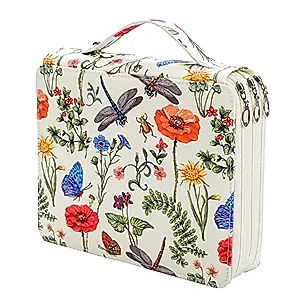 Lbxgap Portable Colored 120 Slots Pencil case Organizer with Printing Pattern for Prismacolor Watercolor Pencils, Crayola Colored Pencils, Marco Pencils