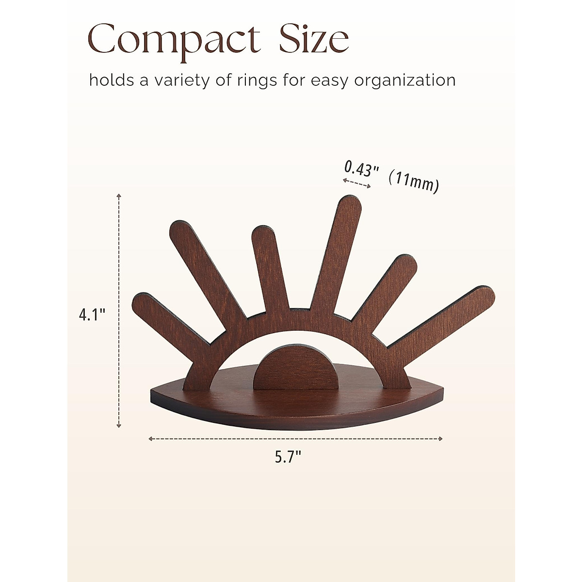 Oaque Wooden Ring Holder, Evil Eye Ring Display Wood Ring Stand, Cute Jewelry Display for Ring Display Stand, Christmas Birthday Engagement Gift for Women Her