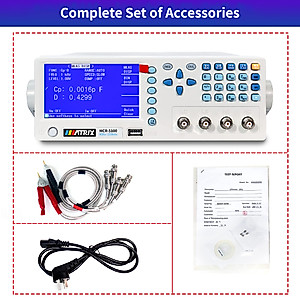 MATRIX LCR Meter, Capacitance Meter 40Hz-100kHz, Inductance Meter Accuracy 0.1%, Digital Multimeter with 32-Bit Core Processor, Electronic Component Tester 30Ω/100Ω Two Output Resistance, MCR-5100