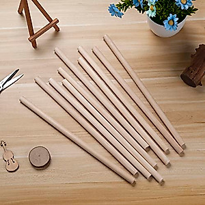 Wooden Dowel Rods Wood Dowels, 10PCS 1/2 x 12" Round Wooden Sticks for Craft, Macrame Dowel, Unfinished Hardwood Sticks for Arts and DIYers, Crafting, Tiered Cake Support and Wedding Ribbon Wands