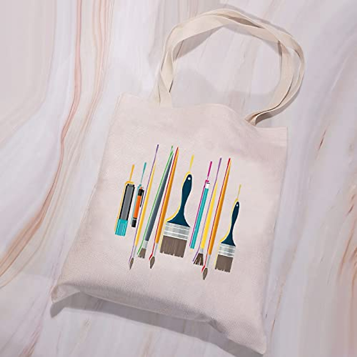 VAMSII Artist Tote Bag Painter Gift Bag Creativity is Intelligence Having Fun Art Teacher Gifts Art Student Gifts Artist Supply Bag (Creativity is intelligence having fun)