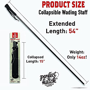 Perfect Hatch Wading Staff 54" Collapsible Aluminum PH-WADSTAFF
