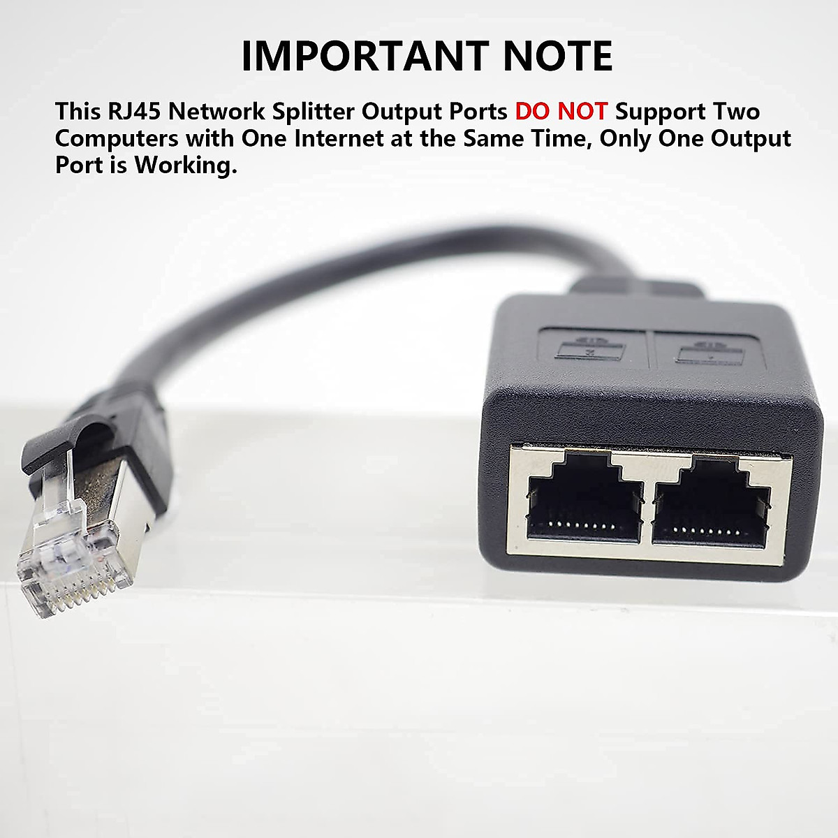 LYMGS RJ45 Ethernet Cable Splitter Network Adapter, NOT Router, 1 Male to 2 Female LAN Ethernet LAN Network Extension Splitter Cable 8-Pin Adaptor with 145mm Line