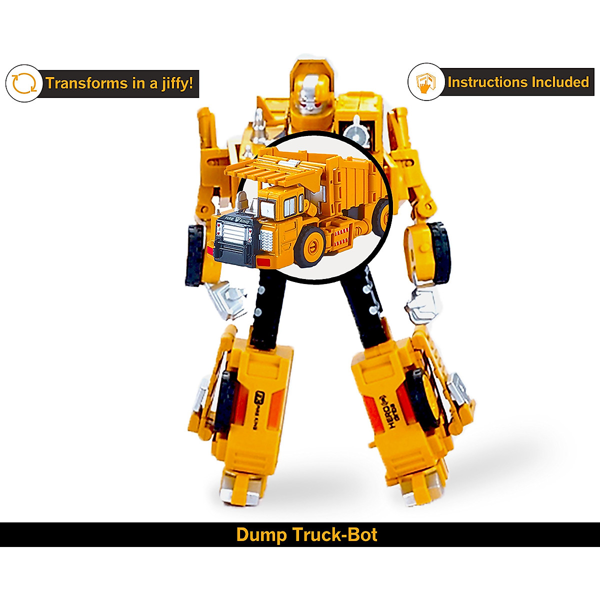 Big Mo's Toys Tractor Robot Construction Set- 5 pcs TransTruck Transforming Tracktors to Robots STEM Action Figures DIY Set- Holiday, Birthday Gift Toys for Kids