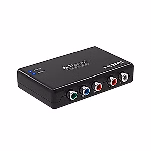 Portta Component to HDMI Converter, Portta YPbPr Component RGB + R/L Audio to HDMI Converter v1.3 Support 1080P 24bit 2 Channel Audio LPCM for HDTV PS3 PS4 HDVD Player Wii Xbox and More (Component to HDMI)