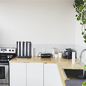 PJHOME Portion Sauce Cup Lid Organizer 4 Compartments Plastic Sauce Cup Holder for Counter Wall Mount Disposable Cup and Lid Storage Restaurant Supplies