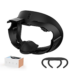 UPOK Face Pad Cover Facial Interface for Meta/Oculus Quest 3 Headset - Ice Silk and PU Leather Face Cushion Gasket (Facial Frame)