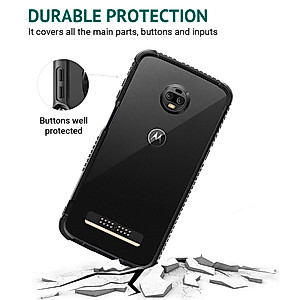 Casewe - Motorola Moto Z3 / Z3 Play Protective Flexible Bumper Case Cover/Compatible with Moto Mods - All Matte Black