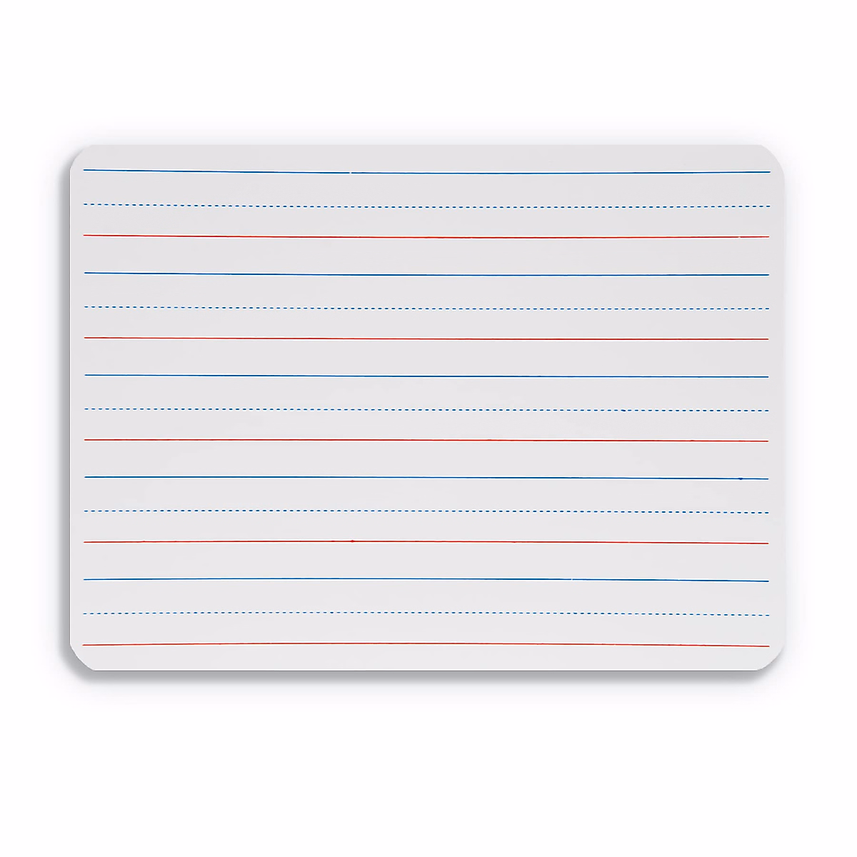 Flipside Two-Sided Red and Blue Ruled Dry Erase Board, 12 x 9, Ruled White Front/Unruled White Back, 12/Pack