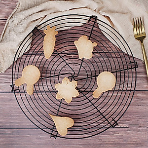 WUWEOT 4 Pack Cake Cooling Racks, 12 Inch Round Food Photography Prop Rack, Iron Wire Baking Steaming Rack for Cooking Steaming Cooling Drying Baking, Bonus Cake Cream Scrape