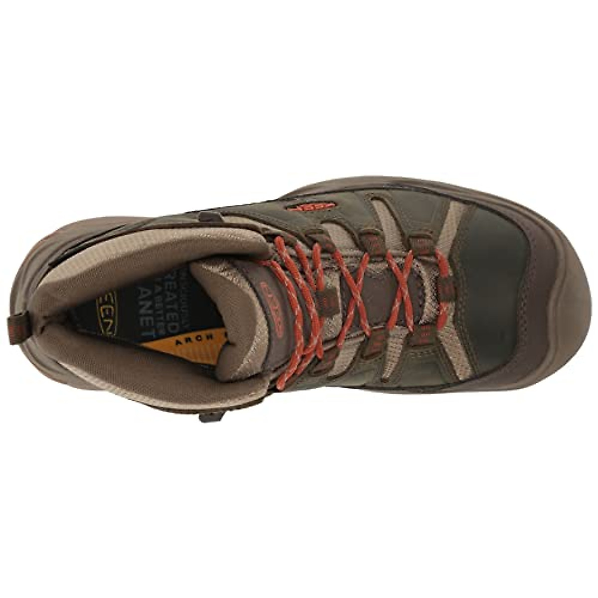 KEEN Men's Circadia Mid Height Comfortable Waterproof Hiking Boots, Dark Olive/Potters Clay, 13