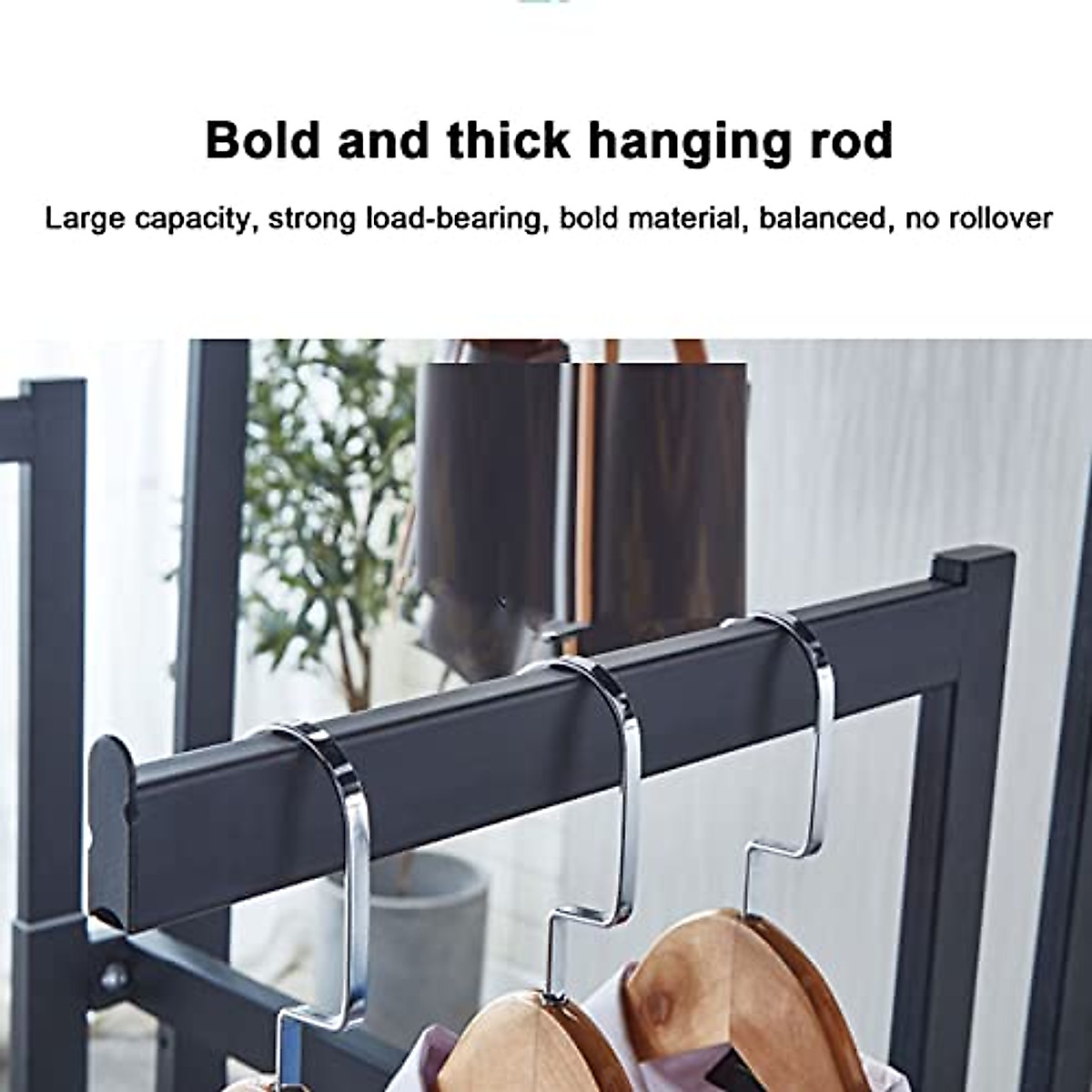 Modern Clothing Store Garment Rack for Boutiques ,Floor-Standing Clothes Shelves Heavy Duty Black 6 Way Rack,Commercial Grade Nakajima Clothes Display Rack,Rack for Hanging Clothes Retail Display