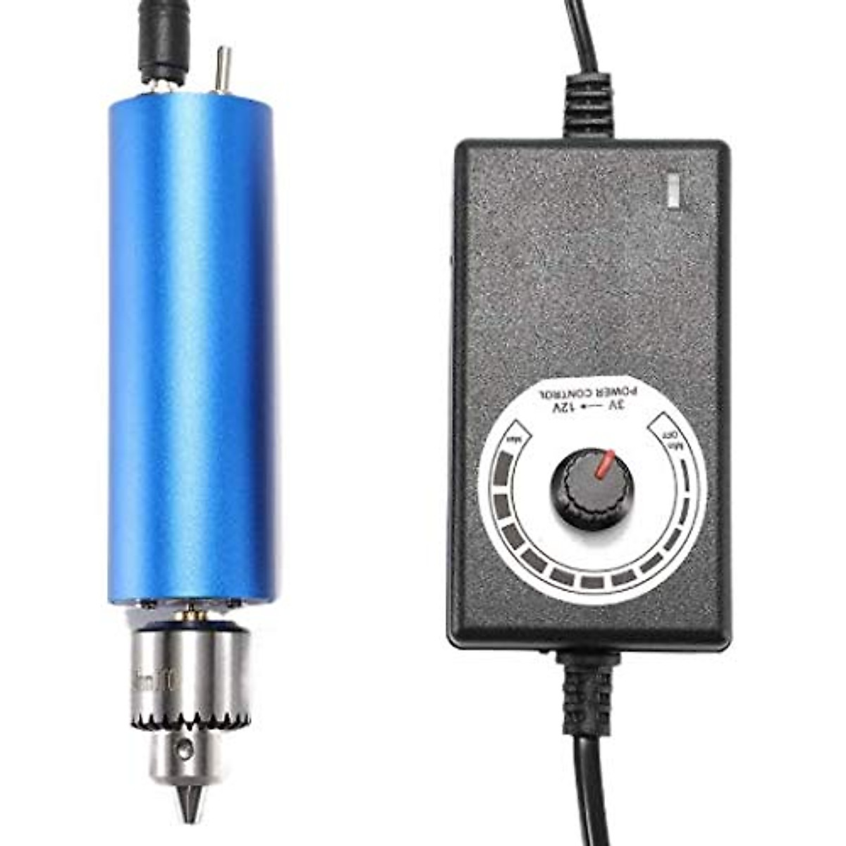 VOTOER 0.3-4mm Mini Electric Drill Micro Aluminum Hand Portable Handheld Drill Bits Puncher Rotary Tools DIY Kits, Speed Control Adjustment, 10pcs Micro Drills