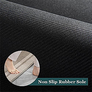 Insun 2 Piece Kitchen Mat Floor Mats Set,Non Slip Absorbent Washable Kitchen Rug,Linen Look Kitchen Runner Rug Set in Front of Sink,Beige,20"x31.5"+20"x47"