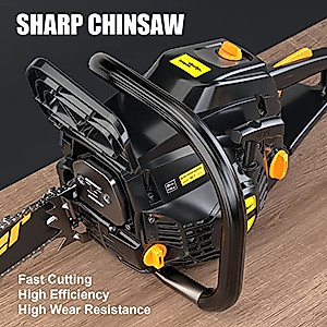 SALEM MASTER Gas Chainsaw 20-Inch Powered Chain Saws 54.6CC 5518S Petrol Chainsaw 2-Cycle for Trees and Wood Cutting